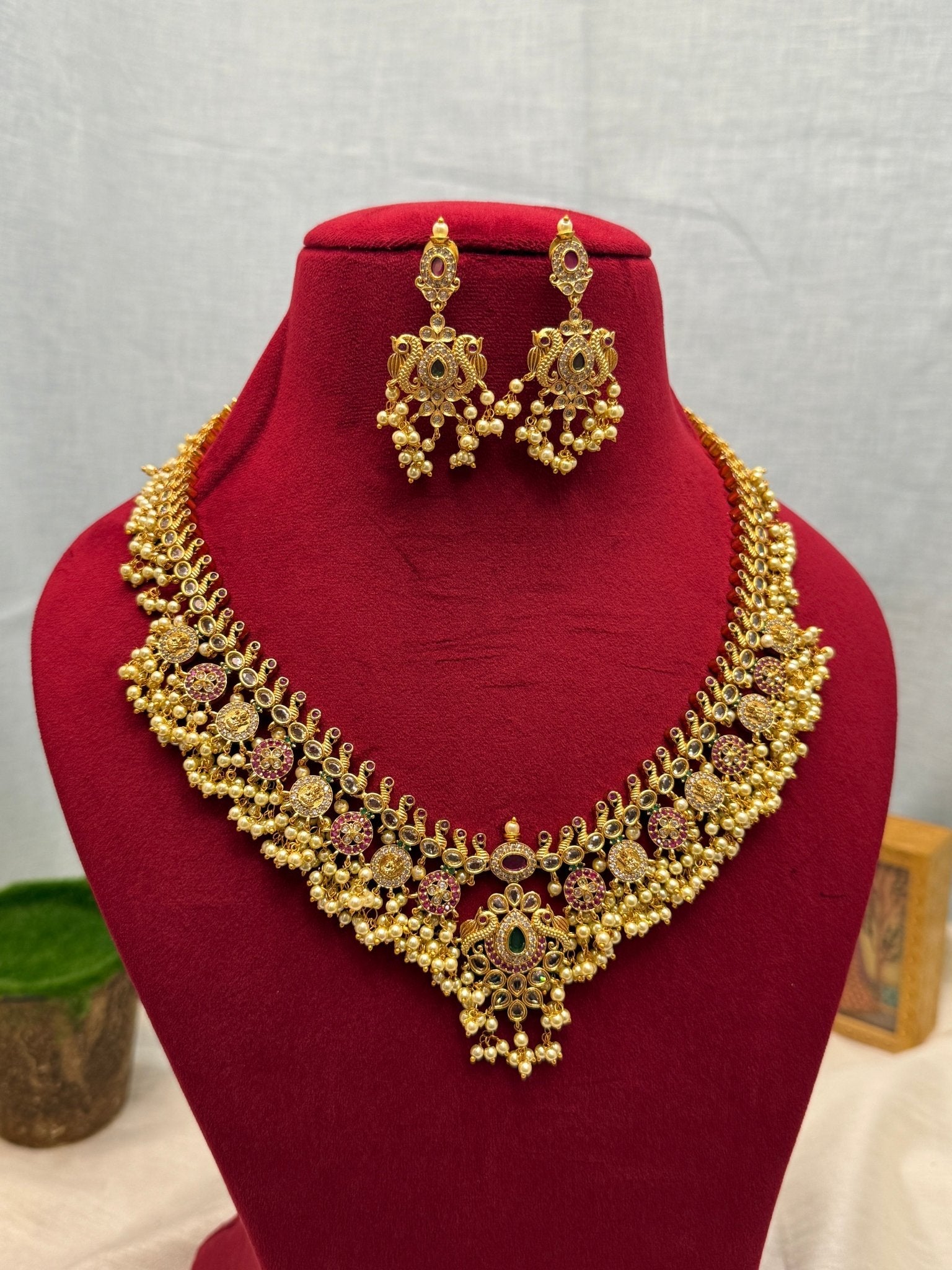 Antique Gold Necklace for Women – Traditional Ethnic Jewelry Online, bridal necklaces online ...