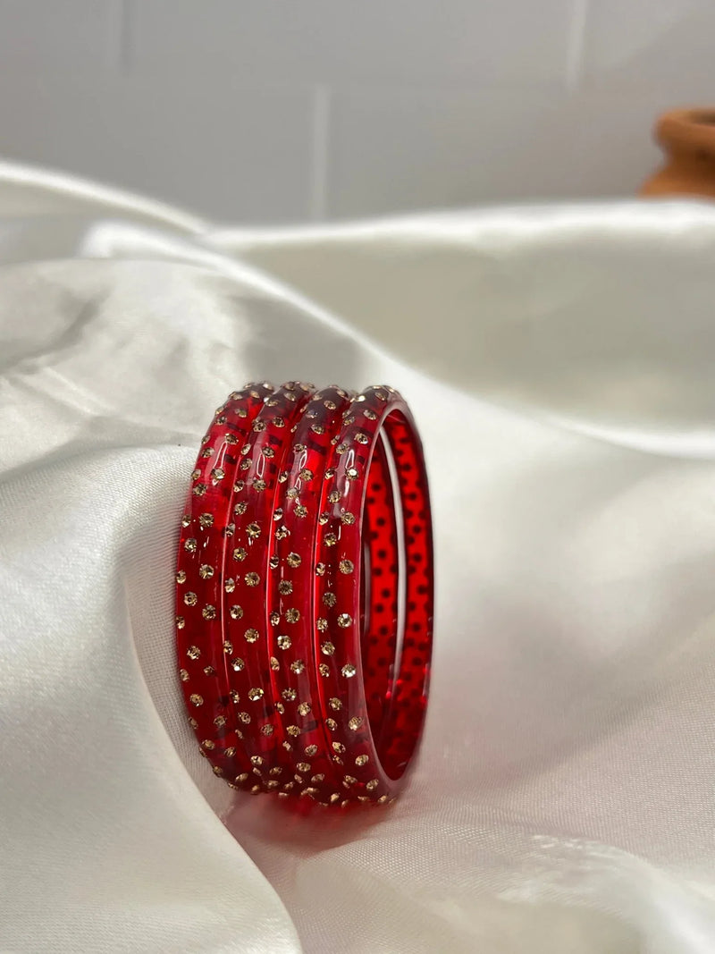 Kada Glass Bangle Design - Water Drop - Set of 4 - Mahilas