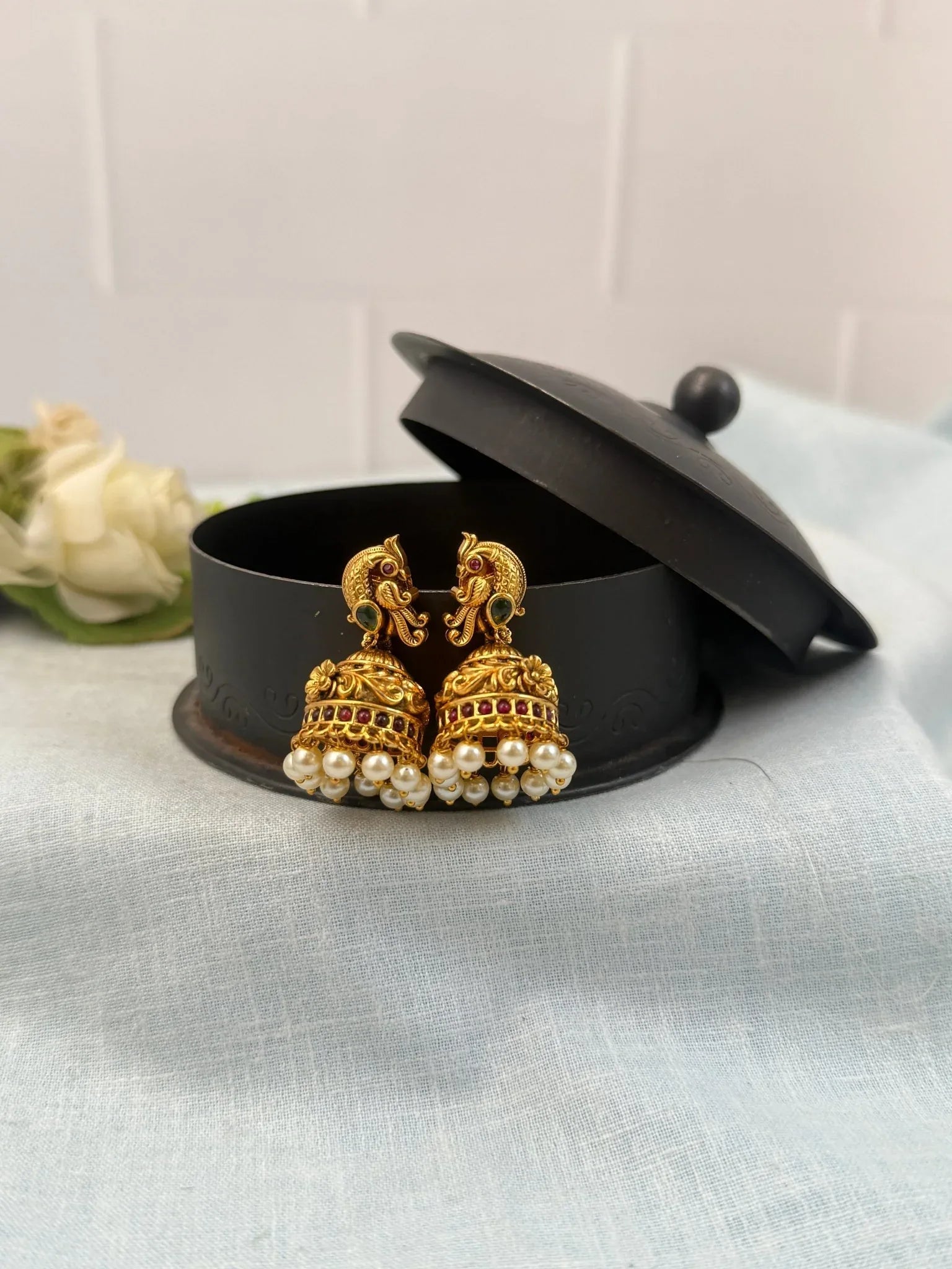 Royal Antique Jhumka Earrings 0629 - Mahilas